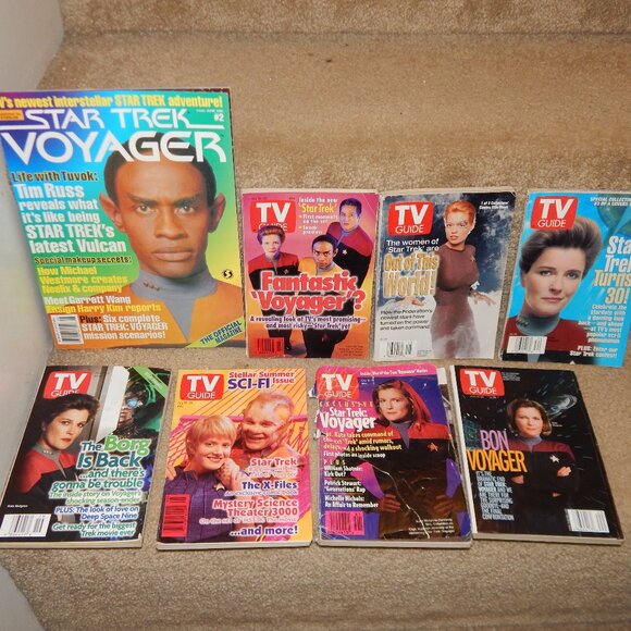 TV Guide | Other | Starlog 2 Voyager Tuvok 6 Tv Guides Star Trek Janeway Jeri Ryan Seven Of Nine ...